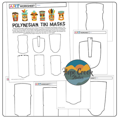 Art Creative Drawing Polynesian Hawaiian Tiki Mask Worksheet Activity ...