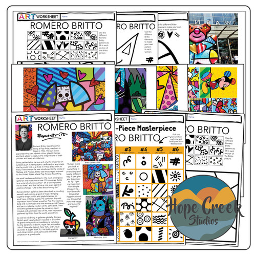 Art History Romero Britto Patterns Worksheet Lesson Pick-A-Masterpiece ...