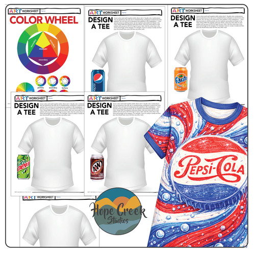 Art Drawing DIY T-Shirt Design Soda Pop Can Logo Color Theory ...