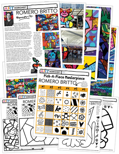 Art History Romero Britto Patterns Worksheet Lesson Pick-A-Masterpiece ...