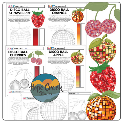 Art & Drawing — Value Shading Fruit Apple Strawberry Cherry Disco Ball ...
