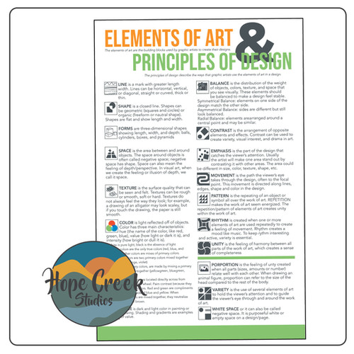 Elements of Art & Principles of Graphic Design Handout Poster ...