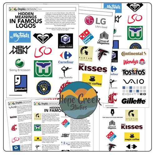 Art Graphic Design Logo Hidden Messages Worksheet Fun Game Activity ...