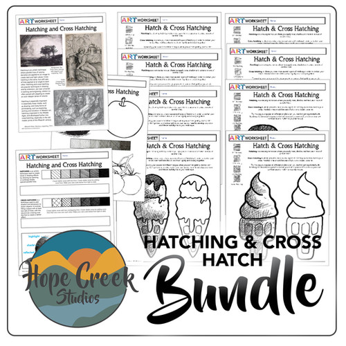 Art History & Drawing Mark Making Hatching Cross Hatch Worksheets ...