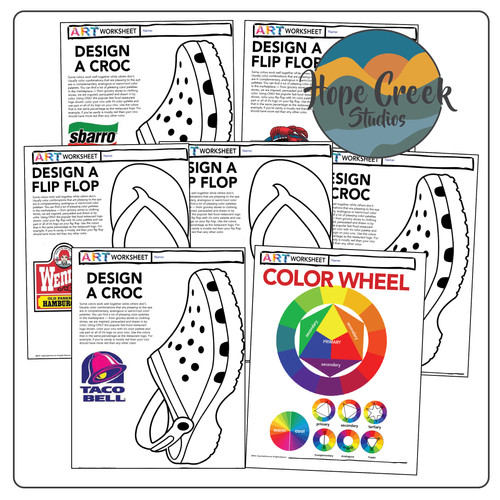 Art Drawing Design Crocs Flip Flops Fast Food Logo Color Theory ...