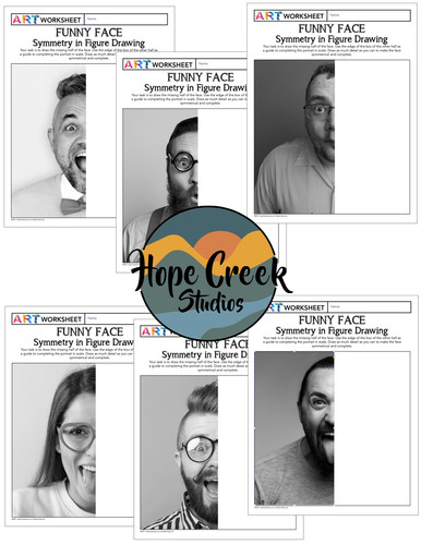 Drawing Art Figure Portrait Symmetry Funny Face Mark Making Worksheets ...