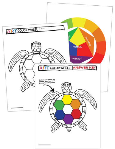 Creative Sea Turtle COLOR WHEEL Theory Worksheet Coloring Guide ...
