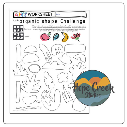 Art Game Worksheet Bell Ringer Warm Up Sub Organic vs Geometric Shape ...