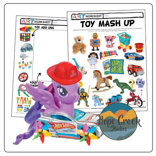 Art Drawing Toy Collage Mash Up Worksheet Activity Game Bell Ringer Sub ...