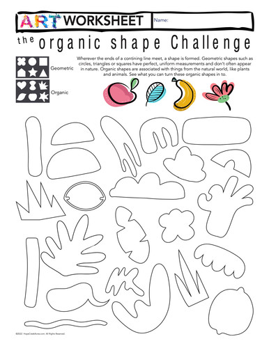 Art Game Worksheet Bell Ringer Warm Up Sub Organic vs Geometric Shape ...