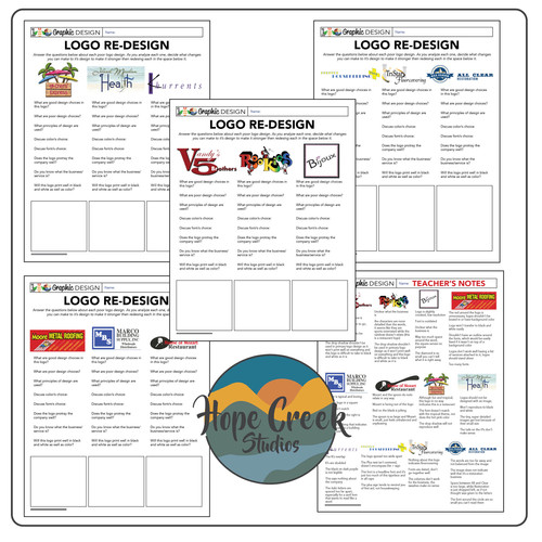 Art Graphic Design Poor Logo Analysis & Redesign Worksheet Activity ...
