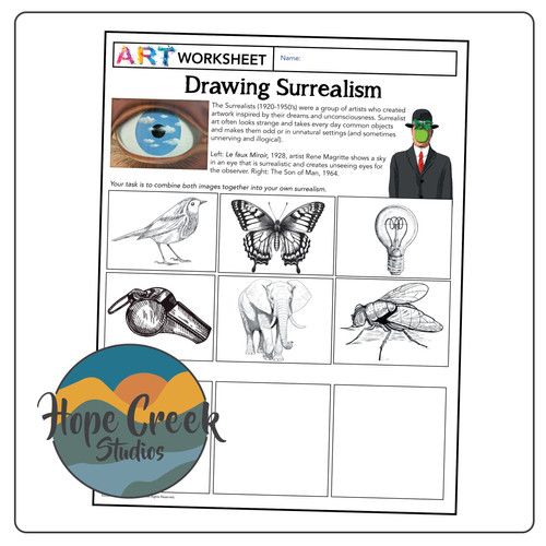 Art History Drawing Surrealism Morph Surreal Rene Magritte Worksheet ...