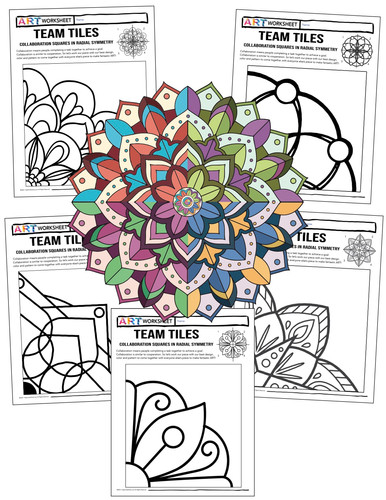 Art Team Tiles Group Collaborative Bulletin Board Radial Symmetry ...