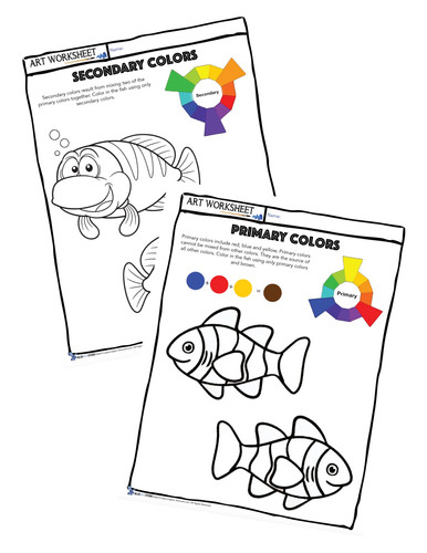 Art Primary & Secondary Color Theory + Brown Worksheet Handout Early ...