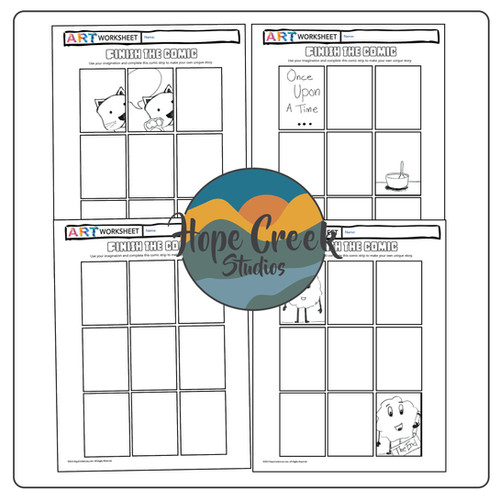 Art Drawing Illustrating Finish the Comic Strip Worksheet Handout ...