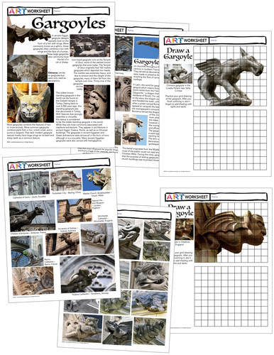 Art Grid Drawing Medieval Gothic Statues Gargoyles Lesson FAQ's ...