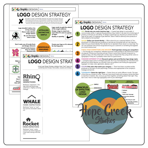 Art Graphic Design Logo Design Strategy Bad & Good Tips Rules Worksheet ...
