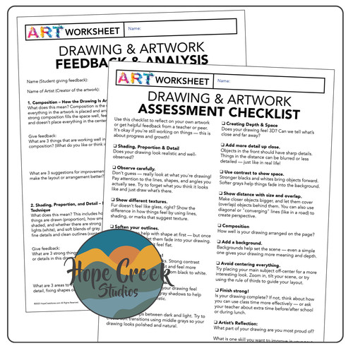 Art Analysis Critique Artist Peer Student Drawing Artwork Assessment ...