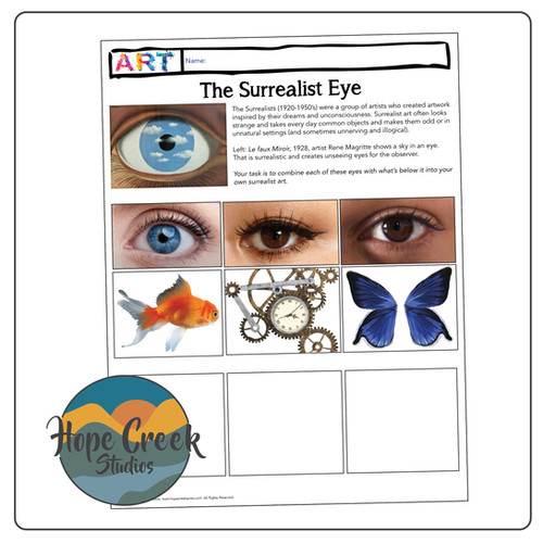 Art History & Drawing Surrealism with Rene Magritte Worksheet Activity ...