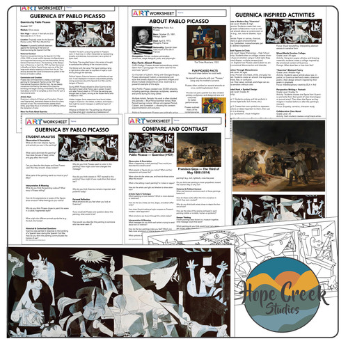 Art History Pablo Picasso GUERNICA Bio Analysis Compare Activity Lesson ...