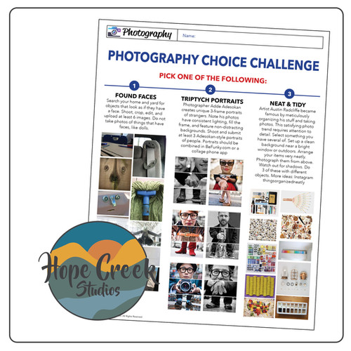 Photography Skill Builder Challenge Prompts Choice Board List Lesson ...