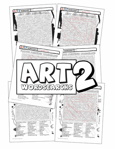 Art History Wordsearch #2 Find Game Handout Worksheet Paintings ...