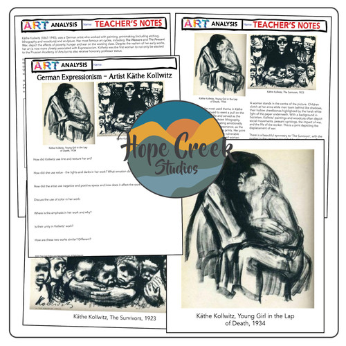 Art History Analysis Kathe Kollwitz German Expressionsim Worksheet ...