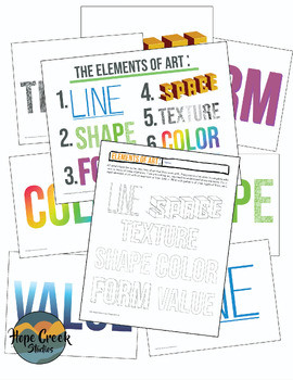 7 Elements of Art and Design Posters Examples & Practice Worksheet ...
