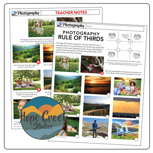 Art Photography Photo Composition Rule of Thirds Worksheet Lesson ...