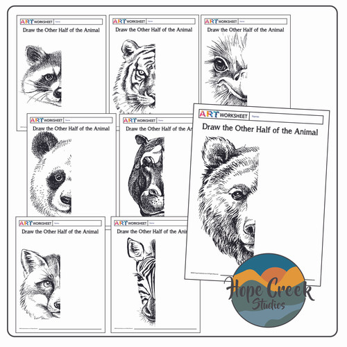 Art Drawing Mark Making Draw the Other Half Animals Bear Tiger+ ...