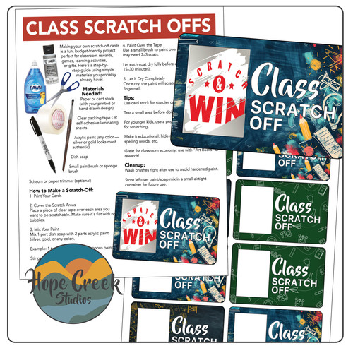Class Scratch Off Cards Reward Behavior Management DIY Print Cut ...