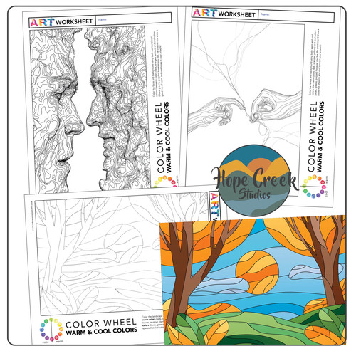 Art Color Wheel Theory Warm & Cool Worksheet Activity Lesson ...