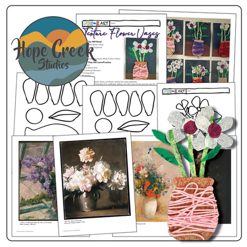 Preschool Kindergarten Flower Vase Art Project Activity K-2 Early ...