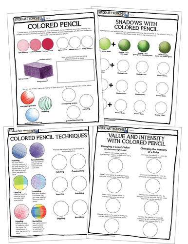 Art Colored Pencil Drawing Technique Skill Worksheet | HopeCreek