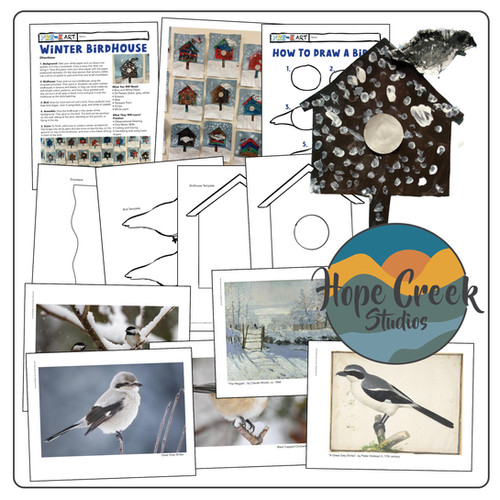 Winter Birdhouse Art Project Preschool K–2 Early Ed Painted Paper ...