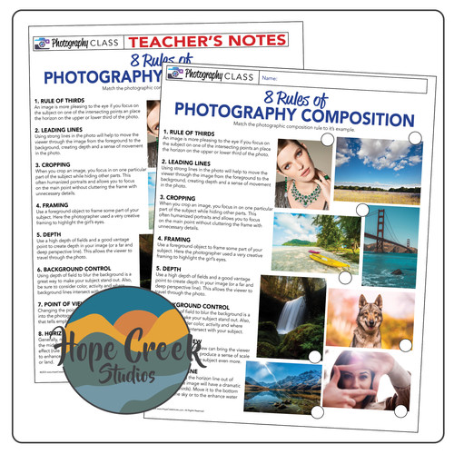 Art Photography Photo 8 Rules of Composition Worksheet Lesson Activity ...