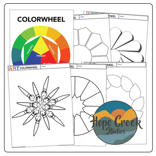 Creative COLOR WHEEL Theory Blank Template Primary Secondary Tertiary ...