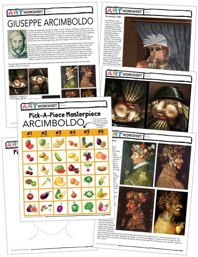 Pick-A-Piece Masterpiece GIUSEPPE ARCIMBOLDO Art History Game Lesson ...