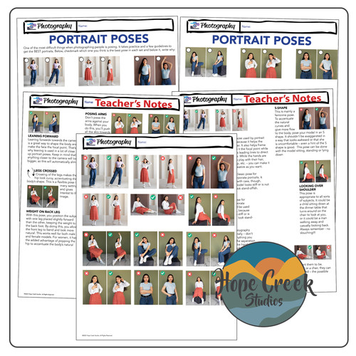 Art Photography Portrait Poses Guidelines Tips Worksheet Handout ...