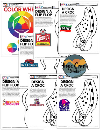 Art Drawing Design Crocs Flip Flops Fast Food Logo Color Theory ...