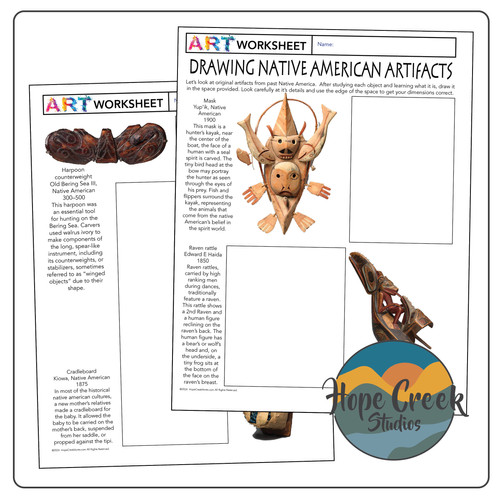 Art History Drawing Native American Indian Tribal Artifacts Shading ...