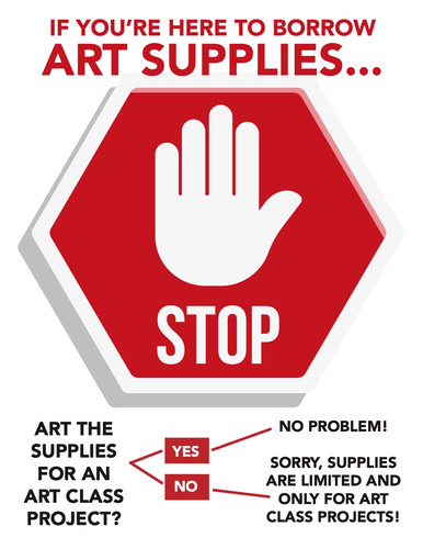 Art Classroom Room Management Teachers Supplies Resources Stop Sign ...