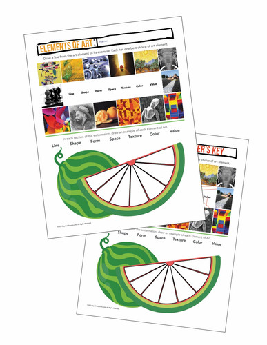 Elements of Art Drawing Worksheet Activity lesson Handout Bell Ringer ...