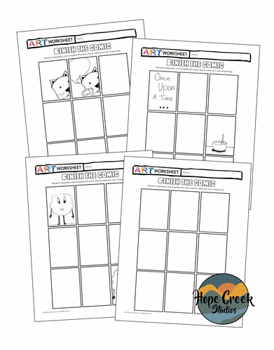 Art Drawing Illustrating Finish the Comic Strip Worksheet Handout ...