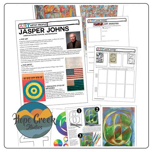 Artist JASPER JOHNS Lesson Worksheets Pop Art History Project Pack ...
