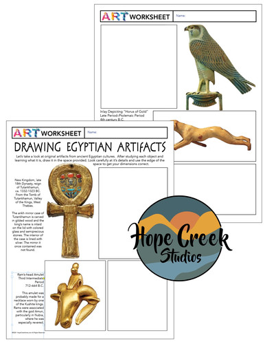 Art History Drawing Egyptian Ancient Egypt Artifacts Objects Shading ...