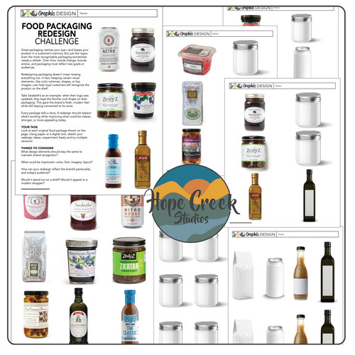 Art Graphic Design Food Packaging ReDesign Challenge Template Mock Ups ...