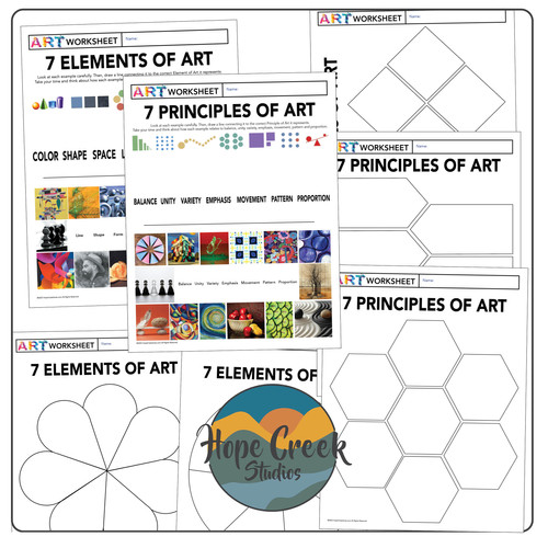 7 Principles & Elements of Art Matching Worksheet Activity Lesson ...