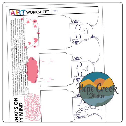 Art Therapy Mindfulness Drawing Color Sorting Emotions Mind Worksheet ...