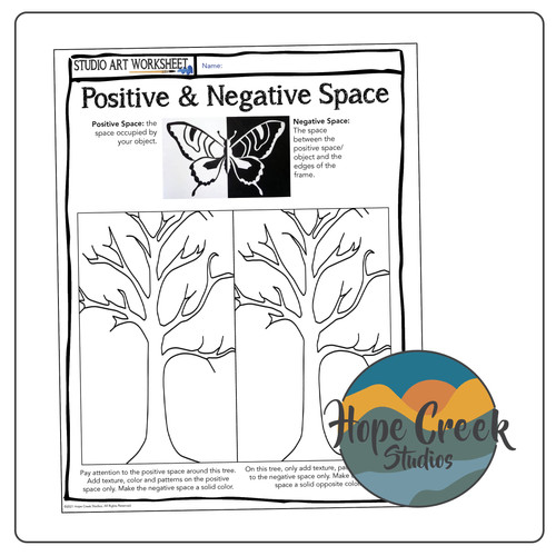 Art Drawing Positive & Negative Space Worksheet Bell Ringer Sub Plan ...